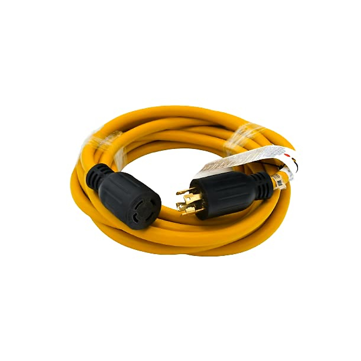 Connecticut Electric 25 Foot Generator Power Extension Cord, 30 Amp, 4 Prong, NEMA L14-30P (Male), NEMA L14-30R (Female)