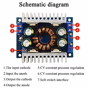XINGYHENG 8A DC-DC High-Power Buck Boost Converter Module Adjustable Voltage Regulator DC5-30V to 1.25-30V Power Supply Module with Short Circuit Protection