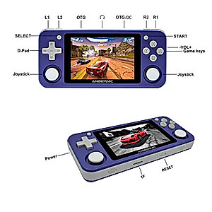 Voacle RG351P Handheld Game Console, Retro Game Console Open Linux Tony System RK3326 Chip 64G TF Card 2500 Classic Games 3.5 Inch IPS Screen (Purple)