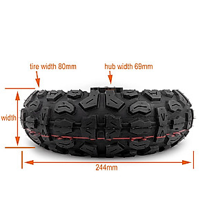 L-faster 10x3.0 Inflatable Wheel with Mountain Tyre and Inner Tube Compatible with Disc Brake for Off-Road Electric Scooter