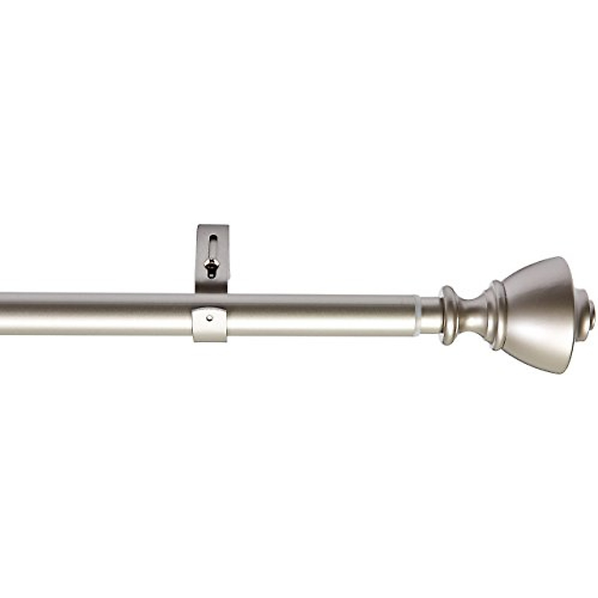 Amazon Basics 1-Inch Wall Curtain Rod with Urn Finials, 72" to 144", Nickel