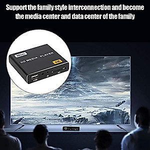HDMI Media Player,4K 1080P Full HD Digital Media Player Support HDMI/AV Output,Play Video and Photos with USB Drive/SD Cards/External Devices For Android(US Plug)
