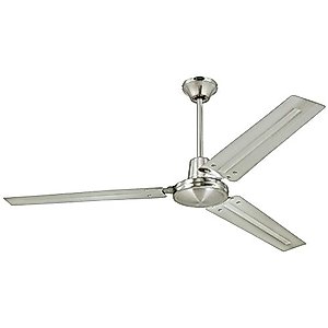 Westinghouse Westinghouse 7861400 Industrial 56-Inch Three Indoor Ceiling Fan, Brushed Nickel Steel Blades
