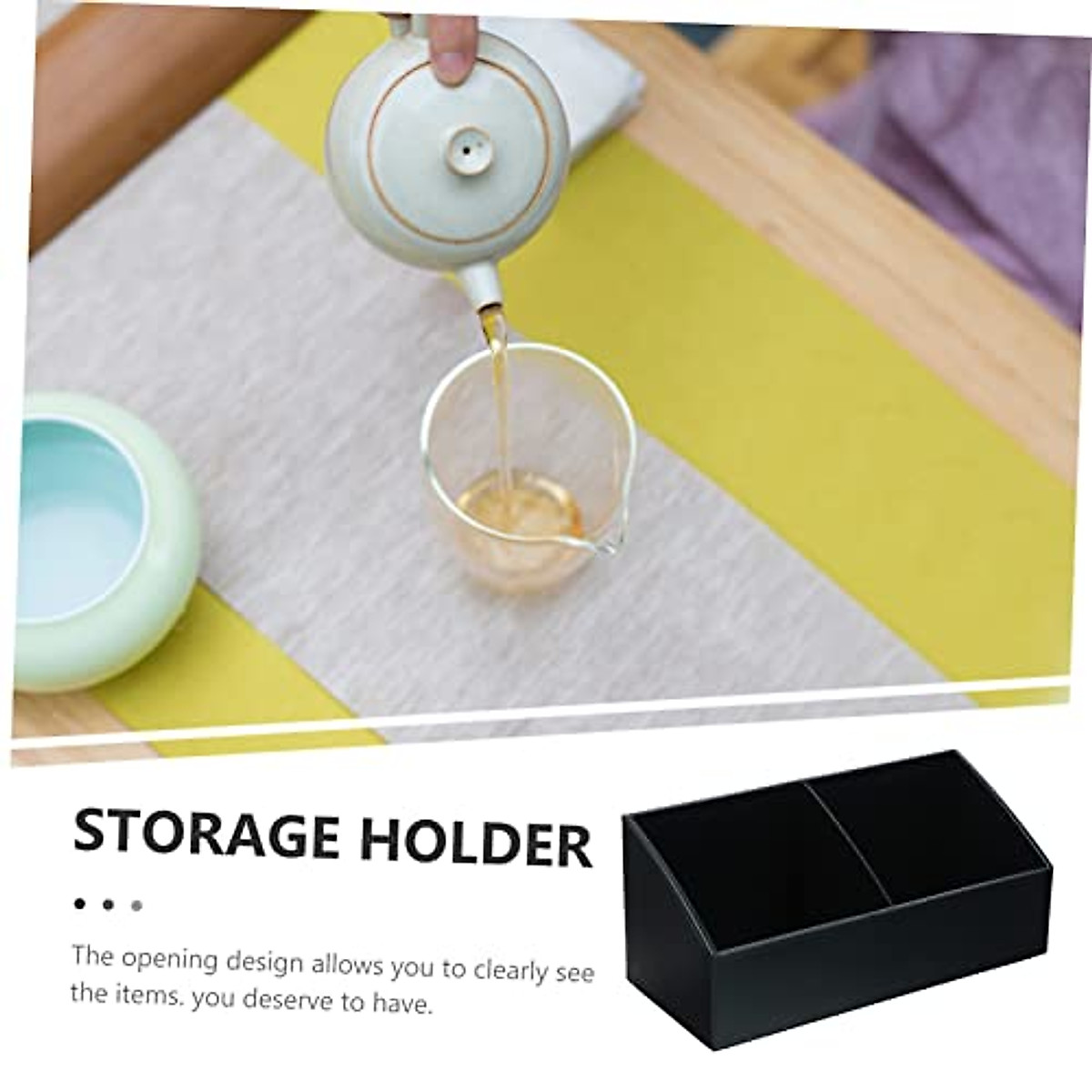 RUNROTOO Toiletry Containers Desktop Storage Box Makeup Organizer Box Tea Bag Organizer Coffee Bar Accessories Organizer Coffee Cup Holder Countertop Makeup Organizer Sugar Packet Organizer