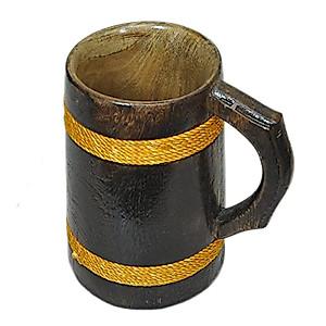 Premium Wooden Beer Mug | Tea Coffee Cup with Handle | Leak Proof & Microwave Safe | Handmade beer Mug Outdoor Mug for Men Traveler, Beer lovers – (23oz - Brown)