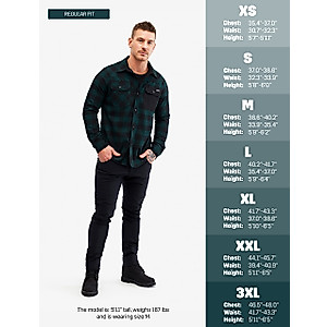 RevolutionRace Men's Campfire Shirt, Durable Flannel Shirt, Great for Fishing, Hiking and Other Outdoor Acitvities, Black/Deep Teal, 2XL