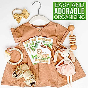 6 Hanger Dividers Baby Closet Size Dividers - Safari Baby Closet Dividers, Baby Closet Organizer For Nursery Organization, Baby Essentials For Newborn Essentials, Nursery Closet Dividers Girl or Boy