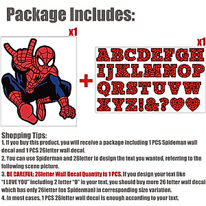 【3 Sizes】【You Design Your Text】17.7"W x 20.5"H Wall Decal with 26 Letters Wall Decor Wall Stickers Room Decorations for Bedroom Nursery Playroom Gifts - S Size, 45cm x 52cm