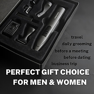 URBANER Beard Trimmer for Men, Waterproof Grooming Kit, Portable Nose and Ear Hair Clippers, 6 Pieces Set, Battery Included, Mustache Trimmer Gift for Men, MB-980