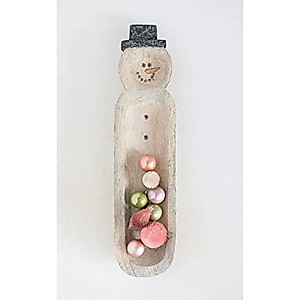 Creative Co-Op Mango Wood Snowman Tray