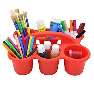 4Pcs Carry Caddy - Stackable for Easy Storage 6 Compartments Caddy - Classroom Caddies for Teachers and Daycare Supplies