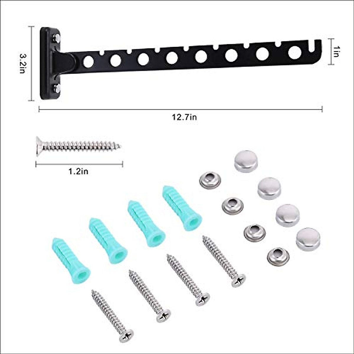 laundry hanger dryer rack Folding Wall Mount Clothes Hanger laundry room clothes hanger wall mounted clothes hanger Black Wall Hangers for Clothes Stainless Steel Laundry Hangers Wall Mount 2 Pack