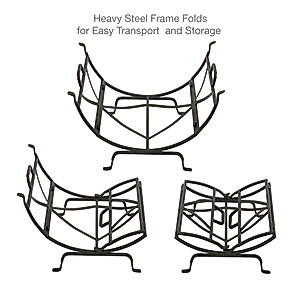 Uniflame Olde World Iron Firewood Log Holder with Suede Leather Carrier