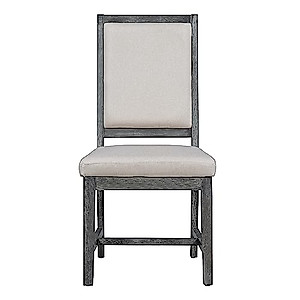 POCIYIHOME 5 Piece 4 Upholstered Farmhouse Round Extendable 16" Wood Leaf, Set of 5, Family Dining Table/Chairs Set for Dinner Restaurant, Kitchen (Black)