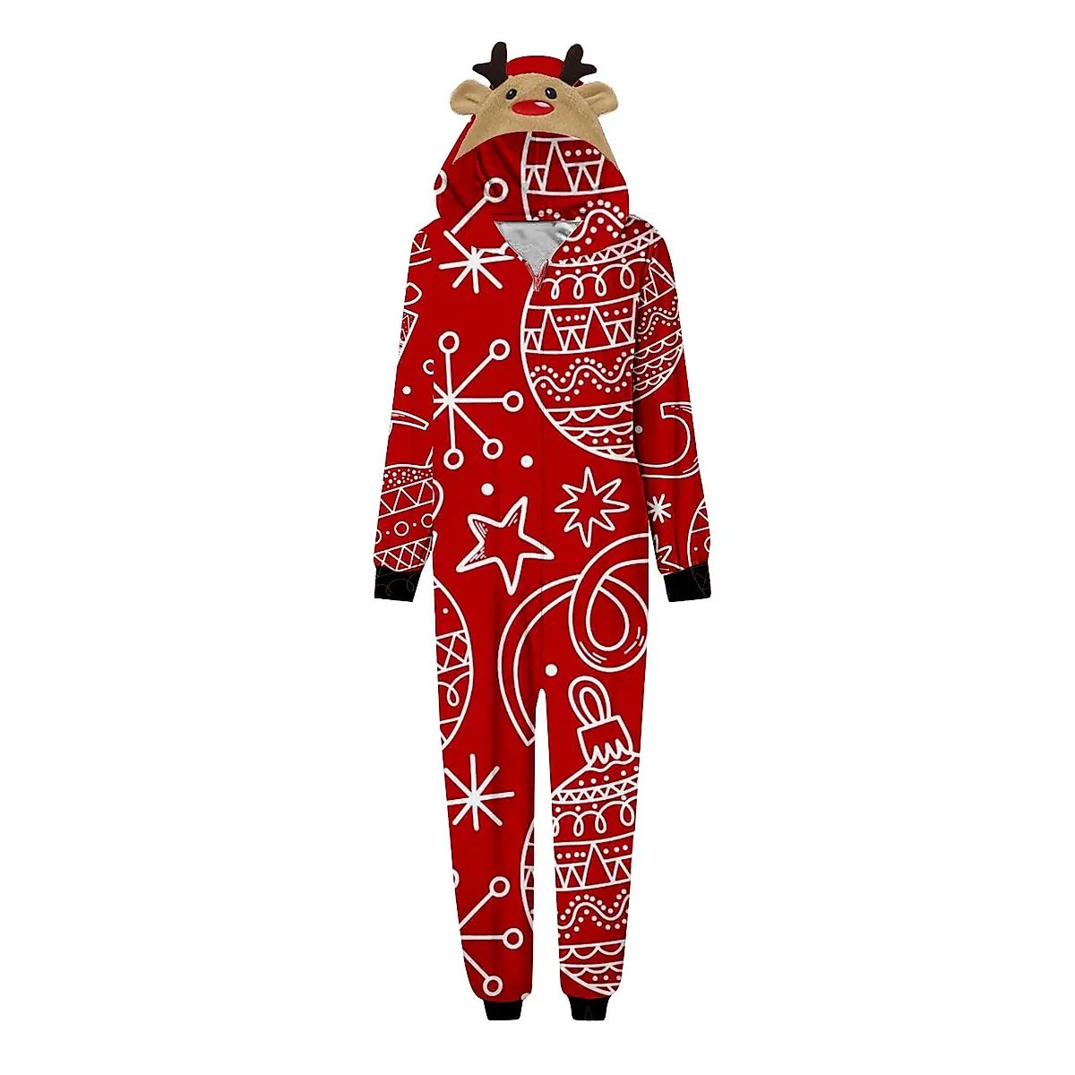LSOLMD Family Christmas Pjs Matching Sets Festive Xmas Matching Pajamas Holiday Home Cute Hooded Christmas Sleepwear Set