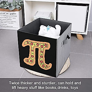 Pizza Pi Large Cubes Storage Bins Collapsible Canvas Storage Box Closet Organizers for Shelves