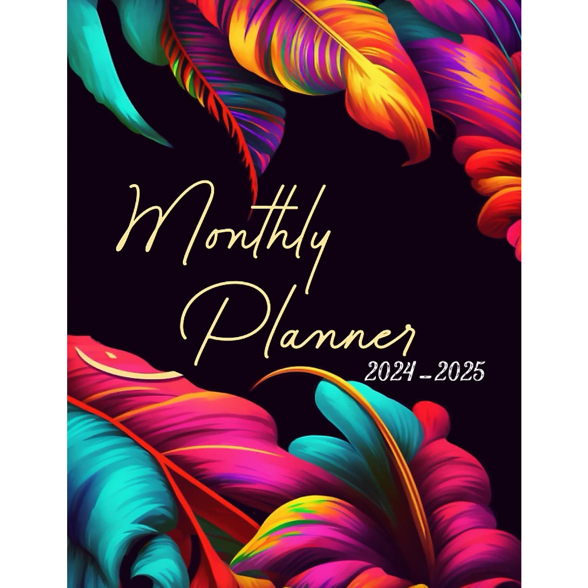 2024-2025 Monthly Planner: Floral Two 2 Year Agenda Organizer Diary - Large 24 Months Calendar From January To December Schedule