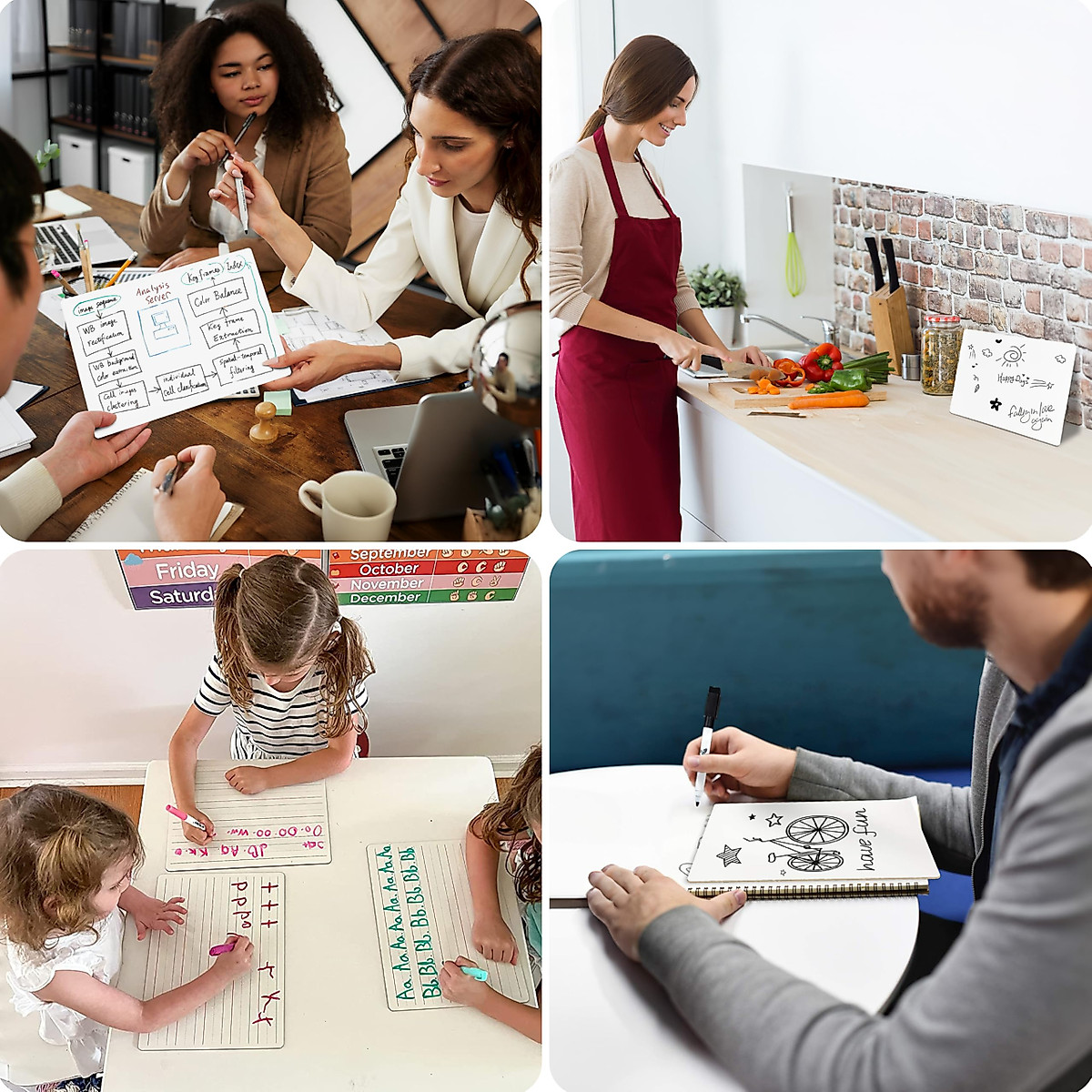 Board Geeks 25 Classroom Dry Erase Board for Kids 9"x12"- Small White Boards for Students, White Board for Kids, Teachers - Mini White Boards | Double Sided Small White Board Bulk (25 Pk)