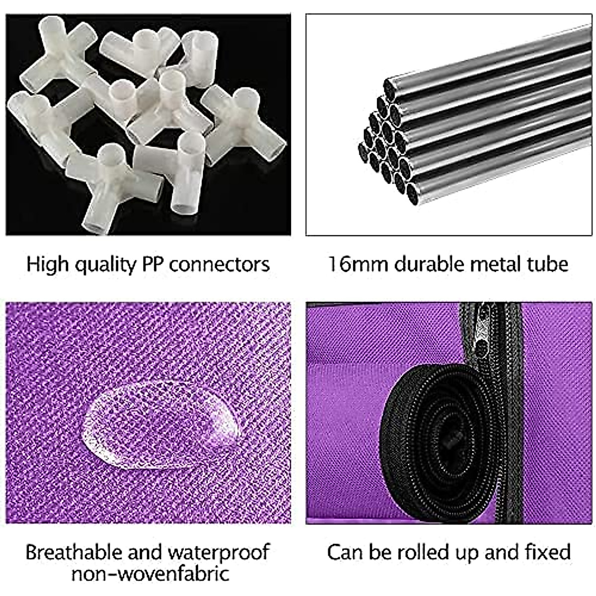 Mekek Shoe Rack Closet, Non-Woven 9 Tier Shoe Rack Shoe Shelf Storage Closet Organizer Cabinet (Purple)