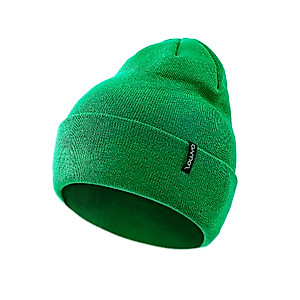 zowya Winter Beanie for Men Women Knit Cuff Snug Slouchy Skull Caps Classic Warm Spring Autumn 1-Hat (Green)