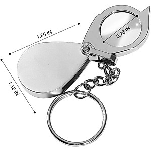 15X Mini Keychain Pocket Magnifier, Jewelers Magnifying Glass, Portable Foldable Magnifying Glass for Close Work, Gardening, Stamp, Rock Collectings