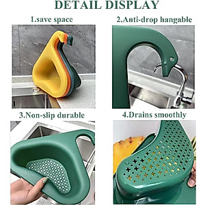 4 Pack Kitchen Sink Drain Basket Swan Drain Rack, Multifunctional Kitchen Triangular Sink Filter Swan Drain Basket for Kitchen Sink Hangs on Faucet Fits All Sink