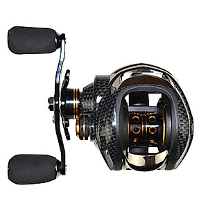 FISHDROPS Baitcasting Reels, 17+1BB Magnetic/Centrifugal Brake Systems Baitcaster Reel, High-Speed Gear Ratio 7.0 Ultra Smooth Low Profile Baitcast Fishing Reel
