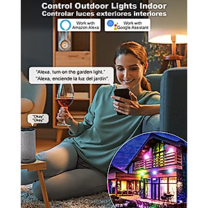 RGB Flood Light Outdoor, 20W Smart WiFi Flood Light Work with Alexa, Color Changing RGBCW Party Stage Uplight Wall Washer Landscape Deco Light for Patio Tree Garden Christmas (US 3-Plug, 2 Pack)