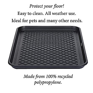GREAT WORKING TOOLS Boot Trays for Entryway, Set of 2 Heavy Duty Shoe Trays All Season Muddy Mats Wet Shoe Tray Snow Boot Tray - Black, 23.75" x 15.5" x 1.25"