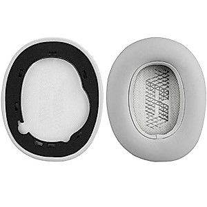 Geekria QuickFit Replacement Ear Pads for JBL Live 650 BTNC, Lifestyle E65BTNC, Duet NC, Live 660 NC Headphones Ear Cushions, Headset Earpads, Ear Cups Cover Repair Parts (Grey)