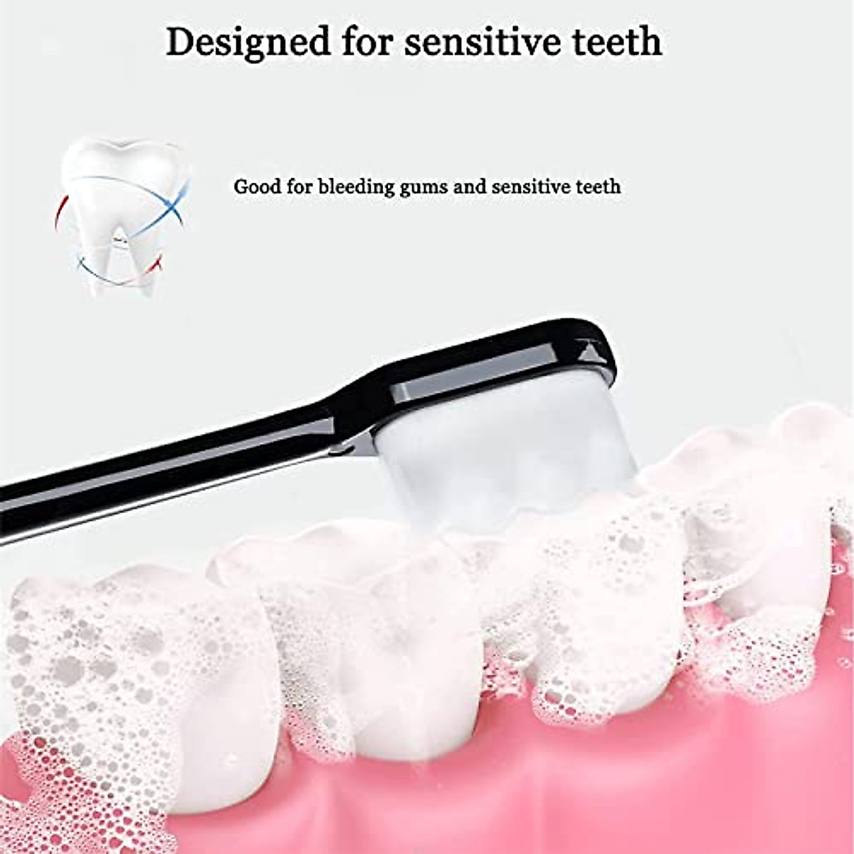 AUGESTPO 2/4Pcs BREVI Nordic-Inspired Premium Nano Toothbrush,Adult Extra Soft Toothbrush with 20000 Soft Bristles,for Protect Sensitive Gums and Teeth (4pcs-Wave Head), 10.0 Count