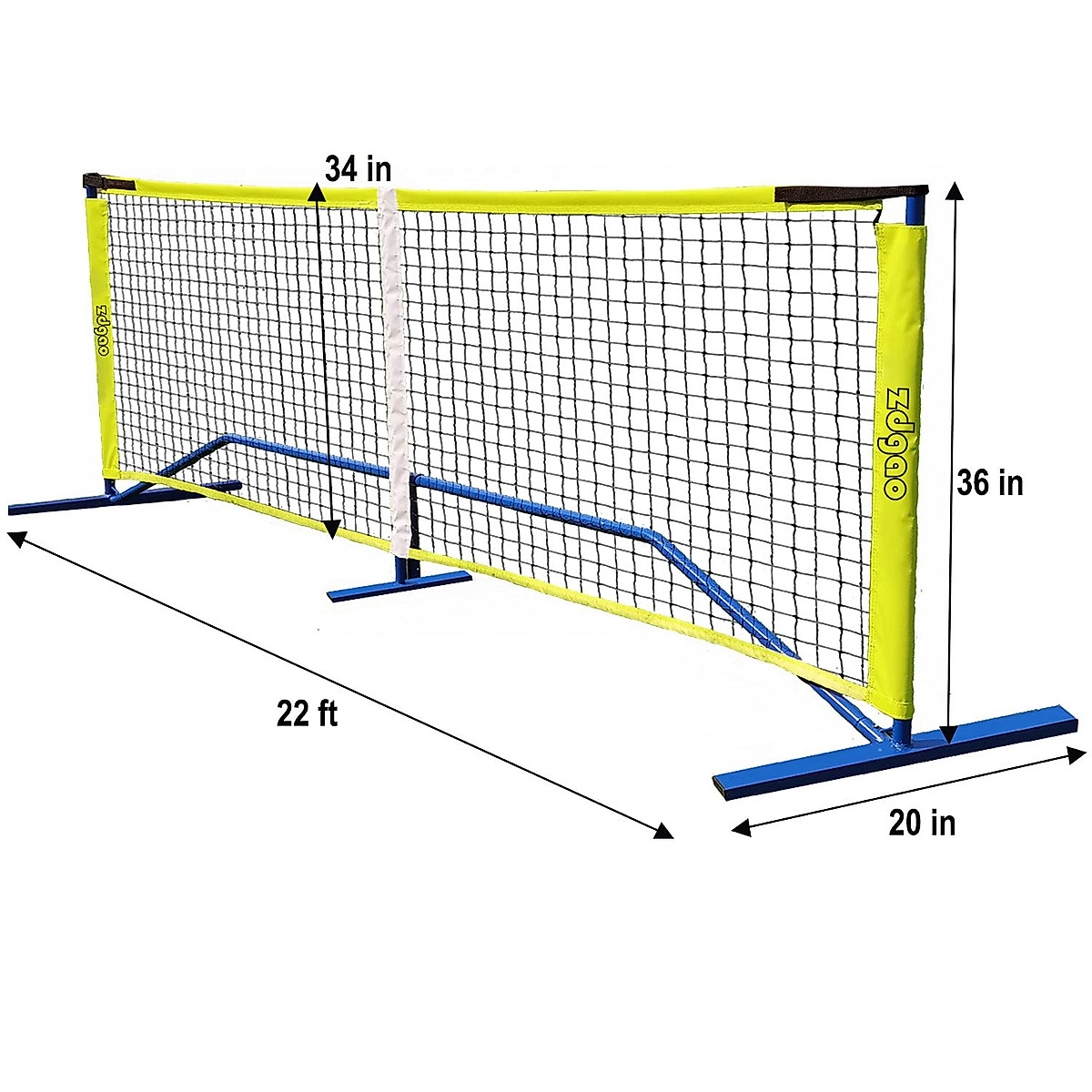 Zdgao Pickleball Set with Net - 22 FT Pickleball Nets Portable Outdoor Regulation Size, with 4 Pickleball Paddles and 2 Outdoor Pickleball Balls for Driveway Backyard