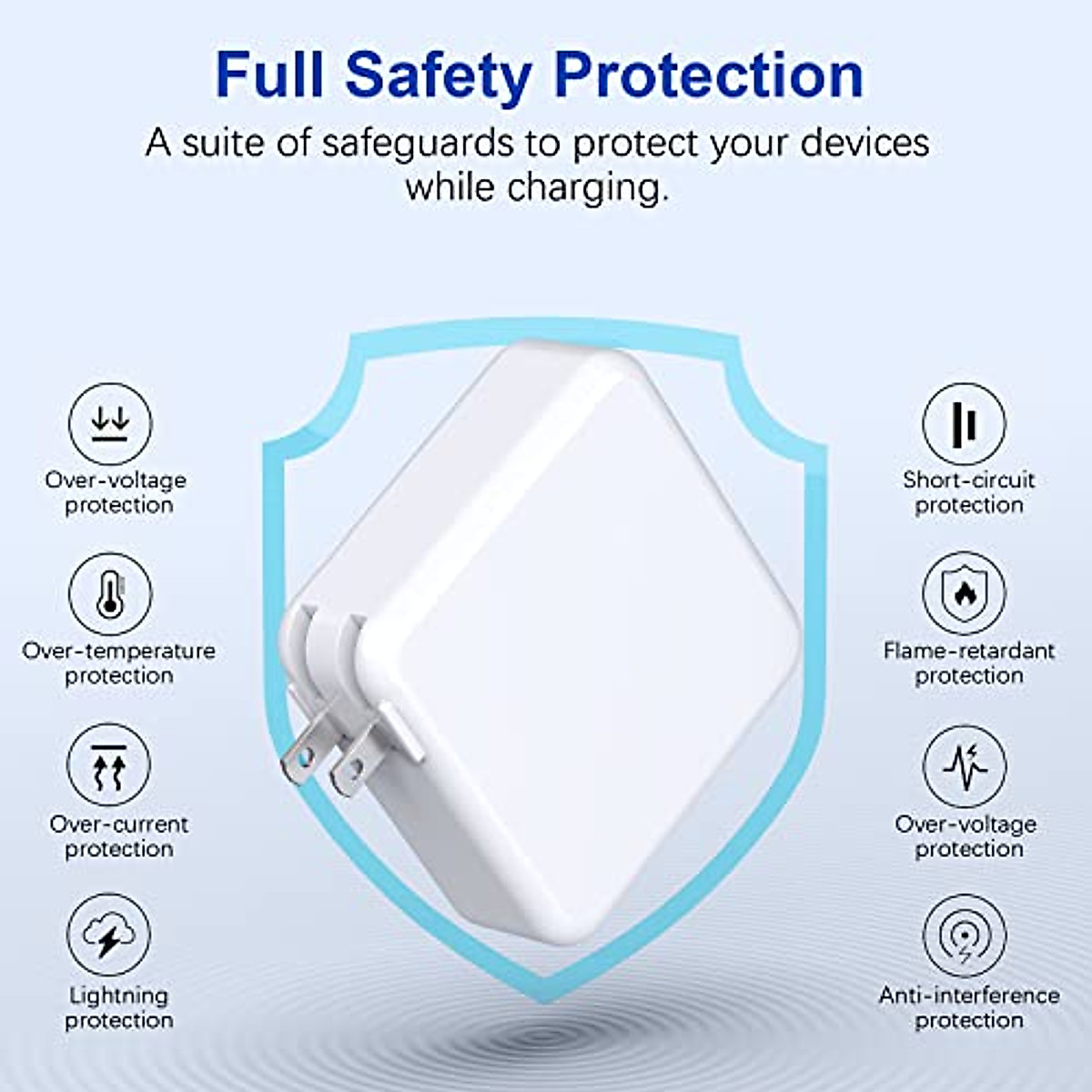 Mac Book Pro Charger - 120W USB C Fast Charger Adapter Compatible with MacBook Pro & MacBook Air 13, 14, 15, 16 inch, iPad Pro, Samsung Galaxy and All USB C Device, Included 6.6ft USB-C to C Cable