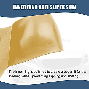 ZBGUN 1 PC Car Steering Wheel Protective Cover, 14.96" All-Season Anti-Slip Silicone Round Steering Wheel Cover, Universal Modified Decorative Accessories, Suitable for Most Car Models (Beige)