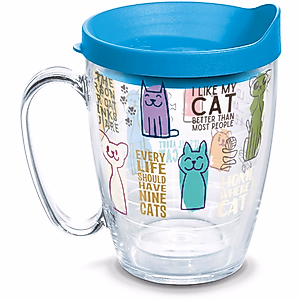 Tervis Cat Sayings Made in USA Double Walled Insulated Tumbler Travel Cup Keeps Drinks Cold & Hot, 16oz Mug, Classic