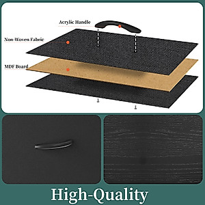 Yoobure Fabric Nightstand Set of 2 - Small Wood Bedside Tables with Storage Drawers for Bedrooms and Dorms