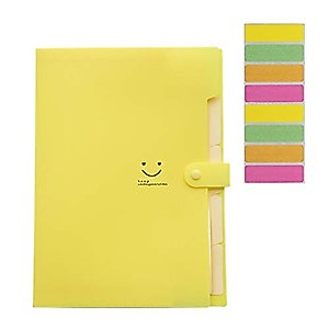 Expanding File Folders, Plastic A4 Letter Size Document Organizer with File Folder Labels for School Office Home (Yellow)
