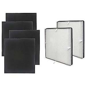 Fette Filter -Combo Pack of 2 True Hepa Filters and 4 Pre-Filters Compatible with Vornado Air Purifiers AC300, AC350, AC500, AC550, PCO200, PCO375DC, PCO575DC, PCO300 and PCO500# MD1-0023 & MD1-0022