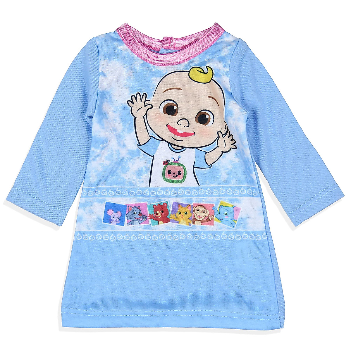 Komar Kids CoComelon Toddler Girls JJ Character Nightgown With Matching doll Gown, 3T Baby Blue