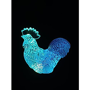 Starry Illuminate 1 PCS Solar Color Changing Rooster Style Garden Stake Light, Clear