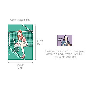 Monolike A5 FALL IN NEWTRO Diary Set, Tennis - Academic Planner Weekly & Monthly Planner with PVC Cover, Zipper bag, Sticker