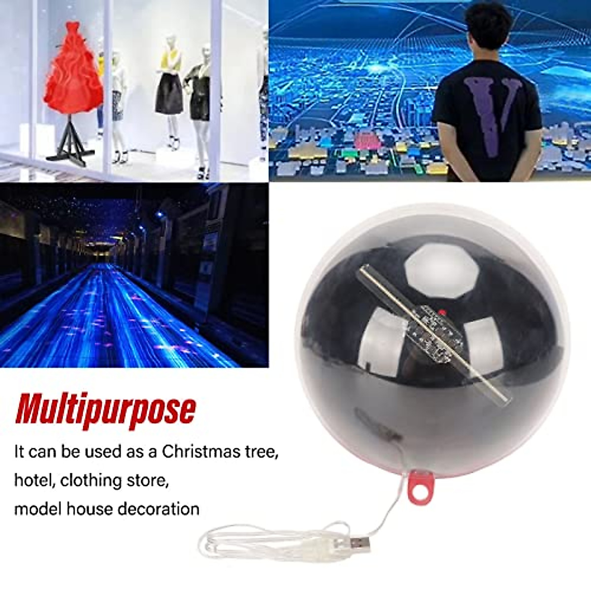 3D Hologram Fan, Holographic Display Air Fan Video Projector,128 Led 5.5inch Diameter Hologram Advertising Fan, for Computer Mobile Phone