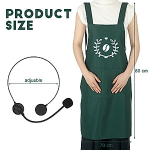 Liitrsh Barista Apron Halloween Costume with Hat and Microphone Green Coffee Theme Adult Outfits with Logo for Man Women Kitchen Cooking Halloween Adult