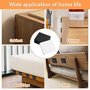 20Pcs Anti Shake Headboard Stoppers for Wall Wall Protector from Furniture Wall Protector from Furniture Bed Noise Stoppers Bed Frame Noise Bumper Square EVA Headboard Stabilizer Pad, Black and White