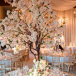 CEWOR 4pcs Artificial Cherry Blossom Flower Vines Artificial Flowers Outdoor Hanging Silk Flowers Garland for Wedding Party Home Bedroom Decor Japanese Kawaii Cute