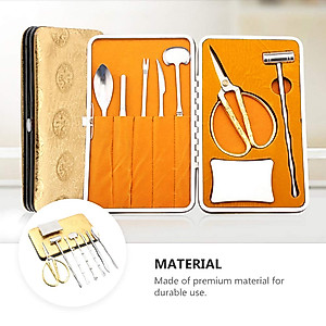 Cabilock 1 Set 8pcs Crab Eating Tool Lobster Utensils Crab Tool Crab Leg Tools Kitchen Crab Scissor Seafood Utensils Shellfish Lobster Fork Picks Crab Leg Utensil Stainless Steel Shrimp