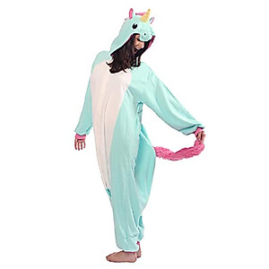 SAZAC Blue Unicorn Kigurumi - Onesie Jumpsuit Halloween Costume (Adults)