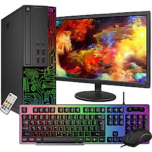 Dell OptiPlex Desktop RGB Computer Intel i5 Quad-Core Processor 8GB RAM 256GB SSD, 22 Inch Monitor, Win 10 Pro WiFi, Gaming PC Keyboard & Mouse (Renewed)