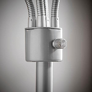 Medusa Multi Head Standing Lamp Bedroom Light with 5 Adjustable Multi-Colored Acrylic Reading Shades - 5 Light Floor Lamp Adjustable Lamp (Silver)