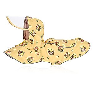 UVTQSSP Reflective Dog Raincoat with Adjustable Hooded and Hook & Loop, Waterproof Slicker, Lightweight Rain Poncho Pattern Dog Jacket for Size Small and Large Puppies Yellow M